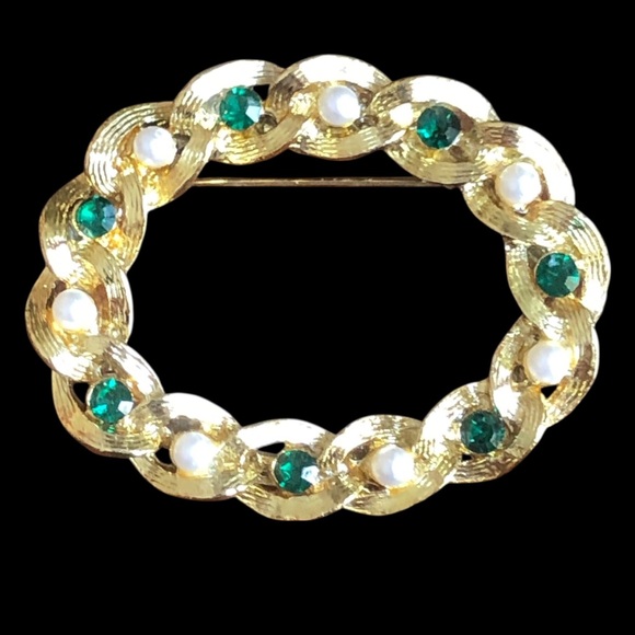 Gerry'S | Jewelry | Vintage Signed Gerrys Green Rhinestone And Faux ...